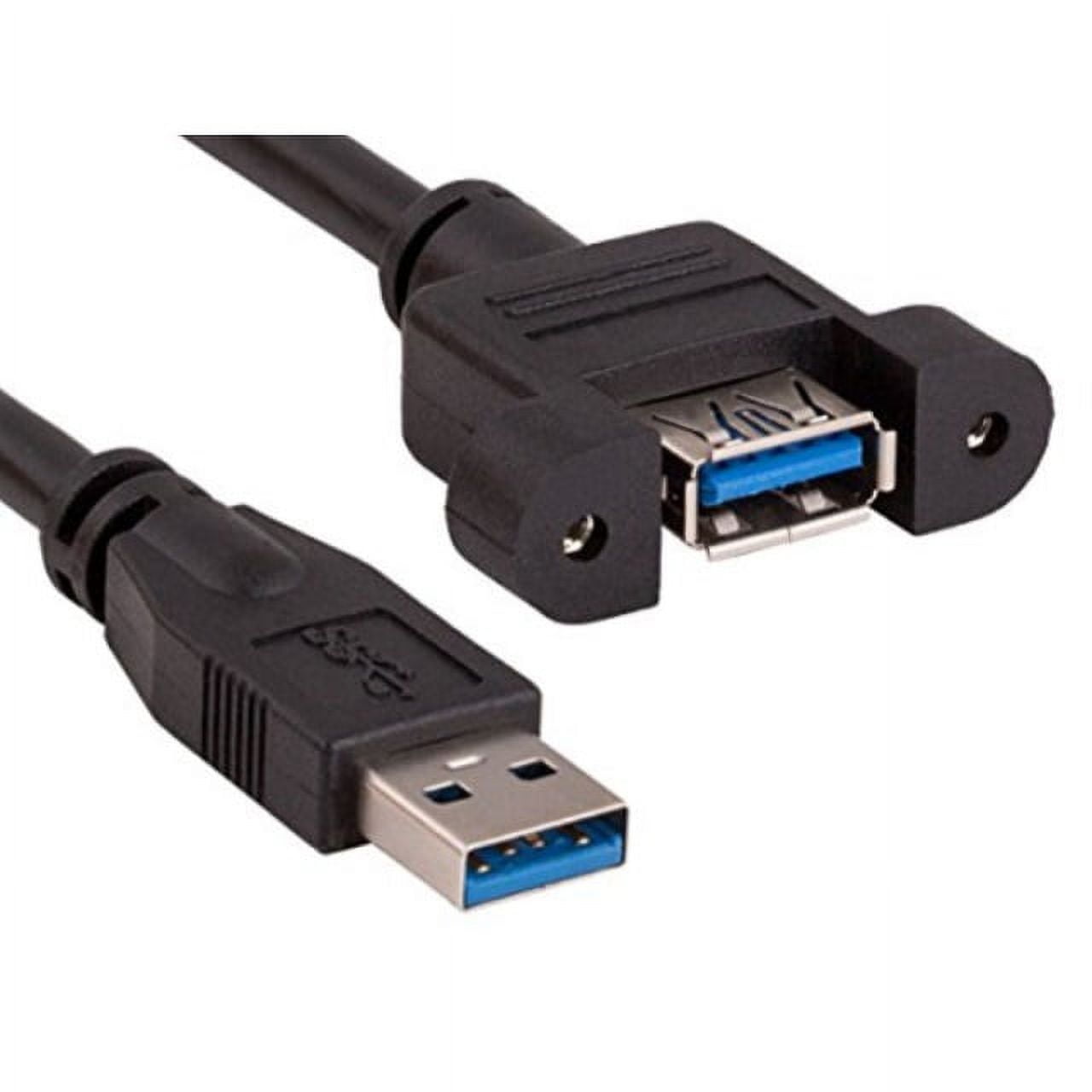 Cable Leader U3104-1101 1 ft. USB 3.0 Panel-Mount Type A Male to Type A ...