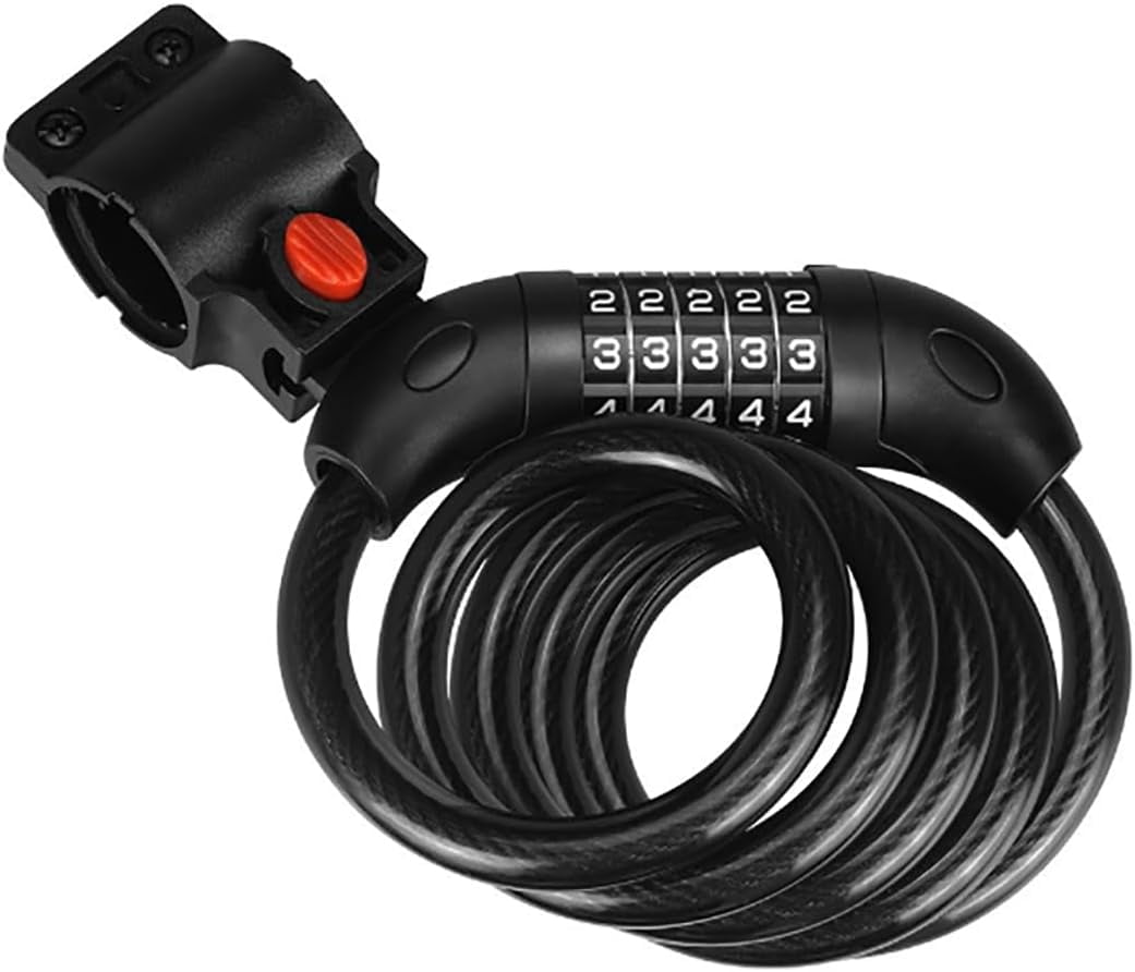 Cable Lock,Bike Lock Cable,Heavy Duty 5-Digit Self Coiling,Bike Lock ...