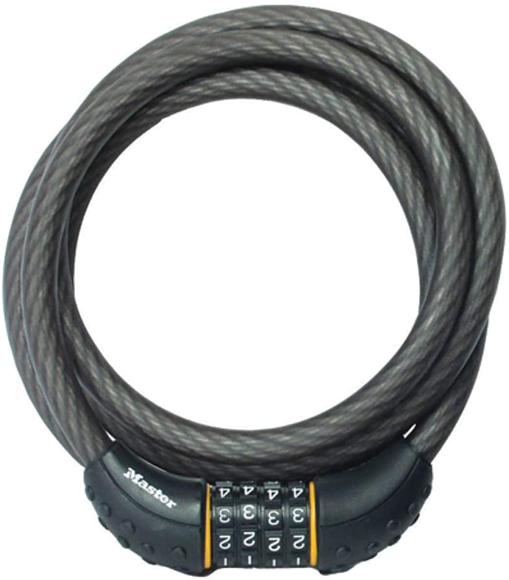 Cable Lock, Set Your Own Combination Bike Lock, 6 ft. Long, Black ...