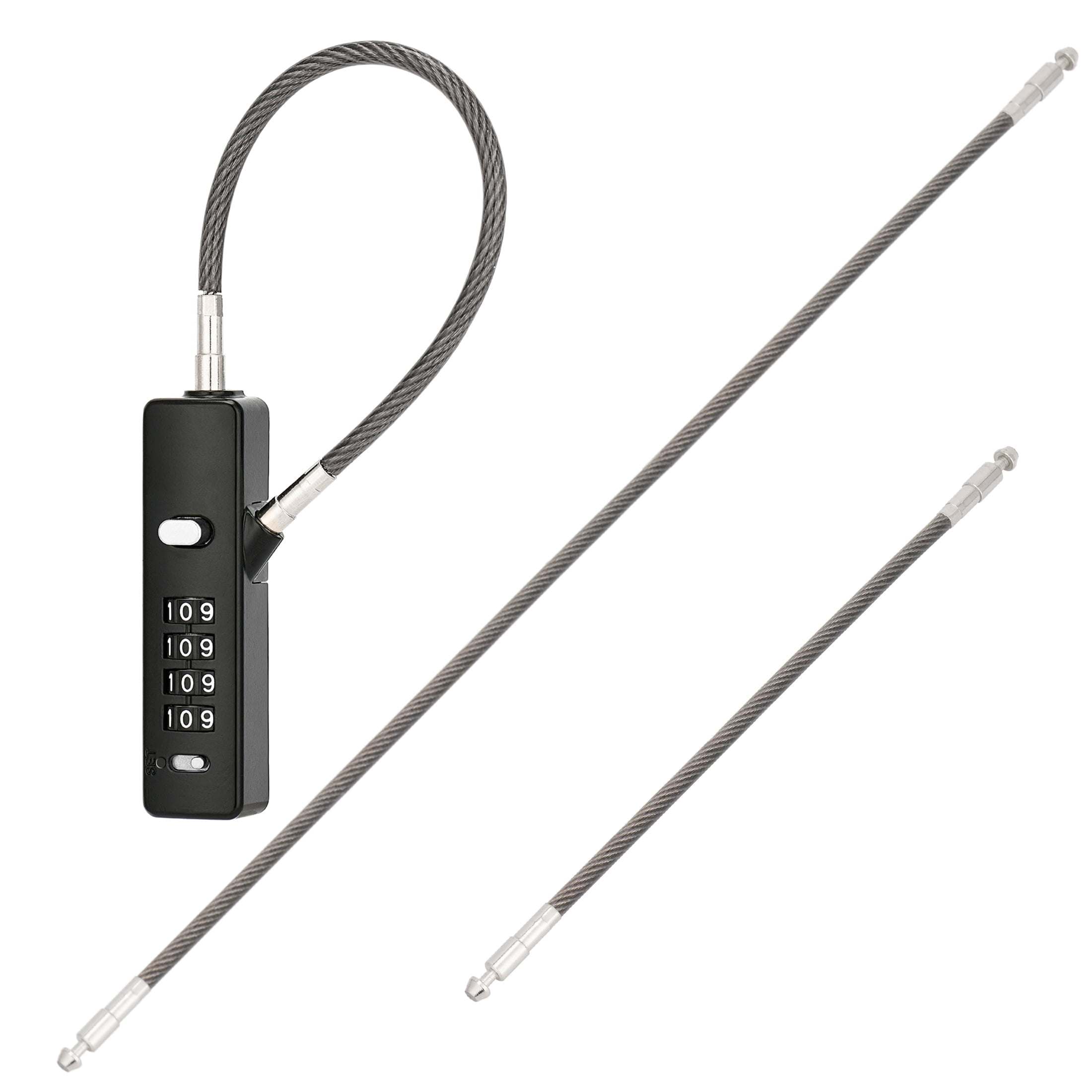 LOKORI Cable Lock with Combination, 3 Interchangeable Steel Braided ...