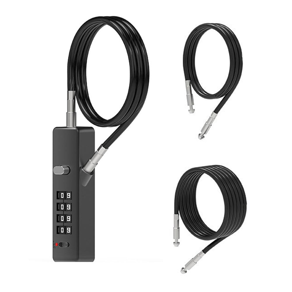 Cable Locks With 4-Digit Combination Lock With 3 Steel Rope Push Bar ...
