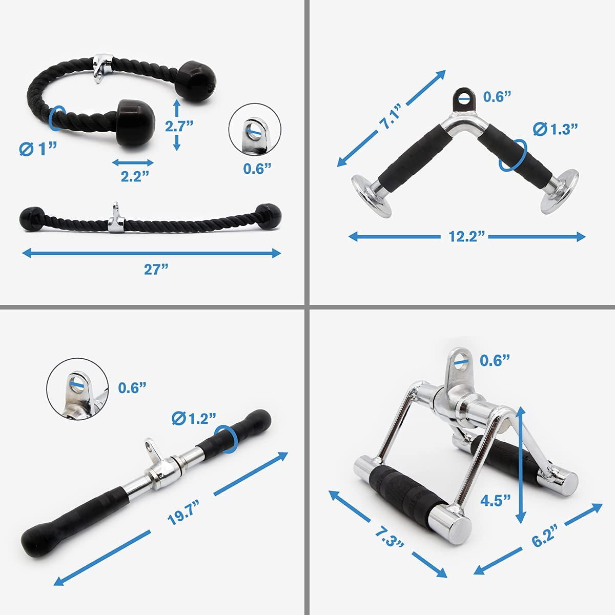 Cable Machine Attachments for Gym, LAT Pulldown Accessories with Multi ...
