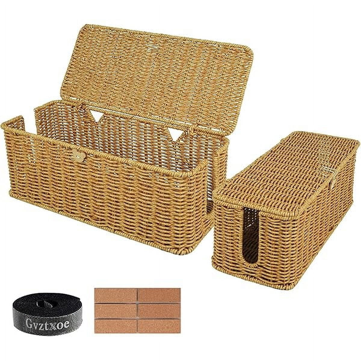 Cable Management Box 2PCs Large & Medium Cord Hider Organizer Boxes ...