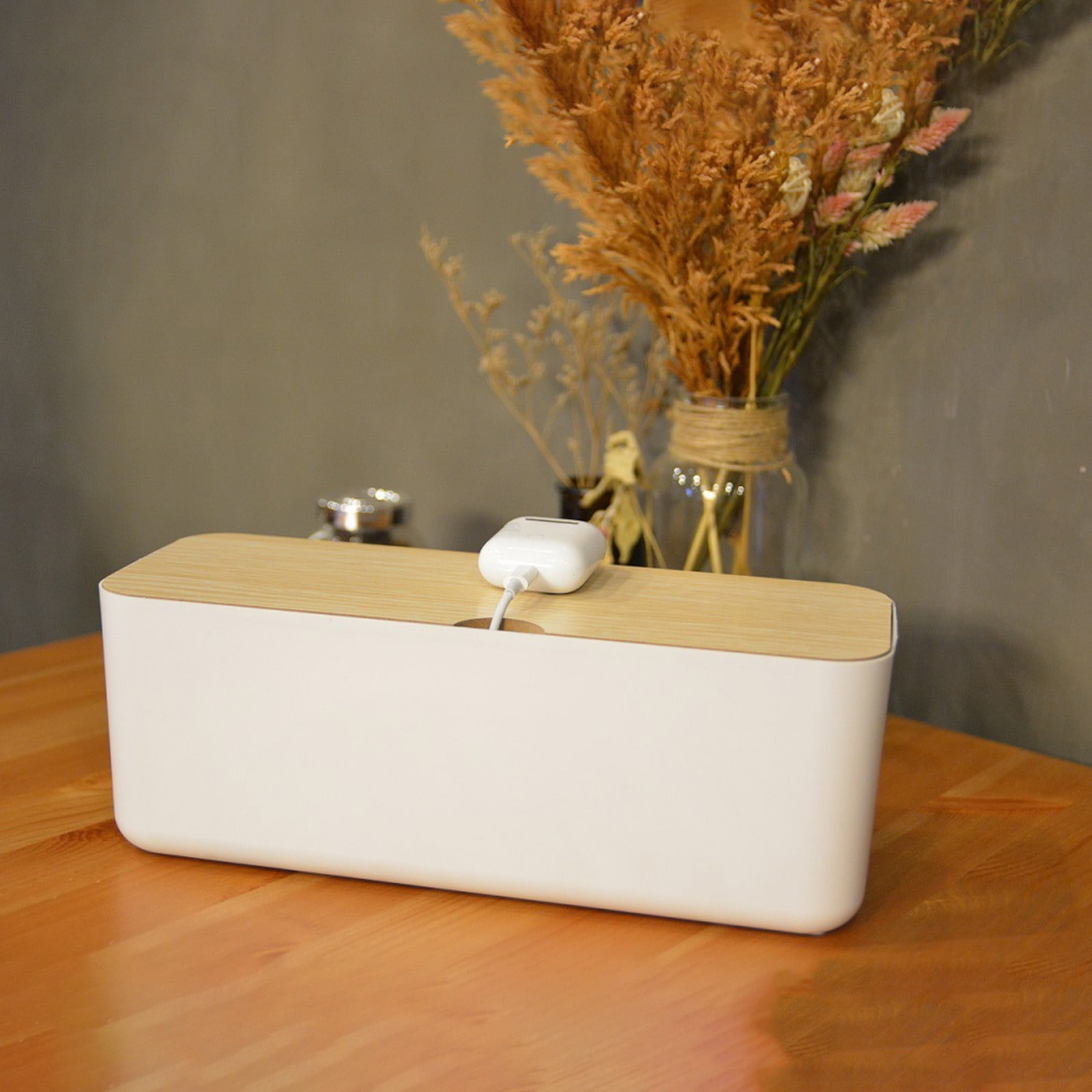 Cable Management Box, Cord Organizer for Desk with Cable Hider ...