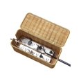 Cable Management Box, Handmade Rattan Cable Organizer, 2 Open Slots ...