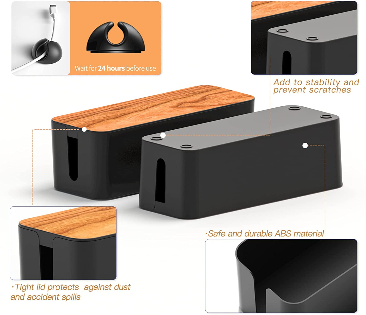 Cable Management Box, LARGE( 15.98" x 6.14" x 5.33") , MEDIUM (12.6" x ...