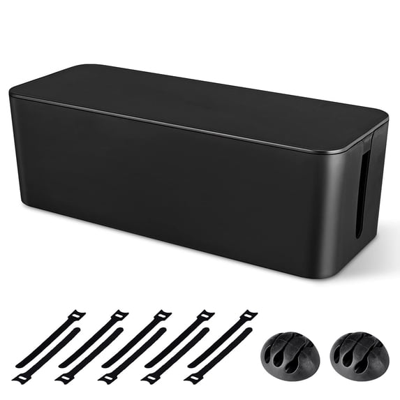 Cable Management Box Large Cord Organizer To Power Strip & Under Desk ...