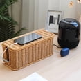 Cable Management Box with Imitation Rattan Lid, Power Strip Cord ...