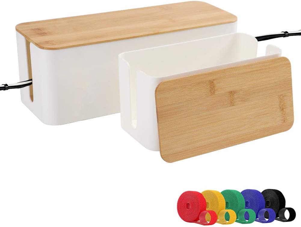 Cable Management Boxes Organizer, Lid, Large Storage Wires Keeper ...