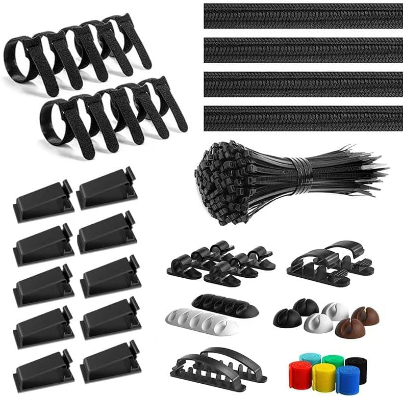 Cable Management Kit 148 PCS Wire Organizer Set with Cable Sleeves, Zip ...