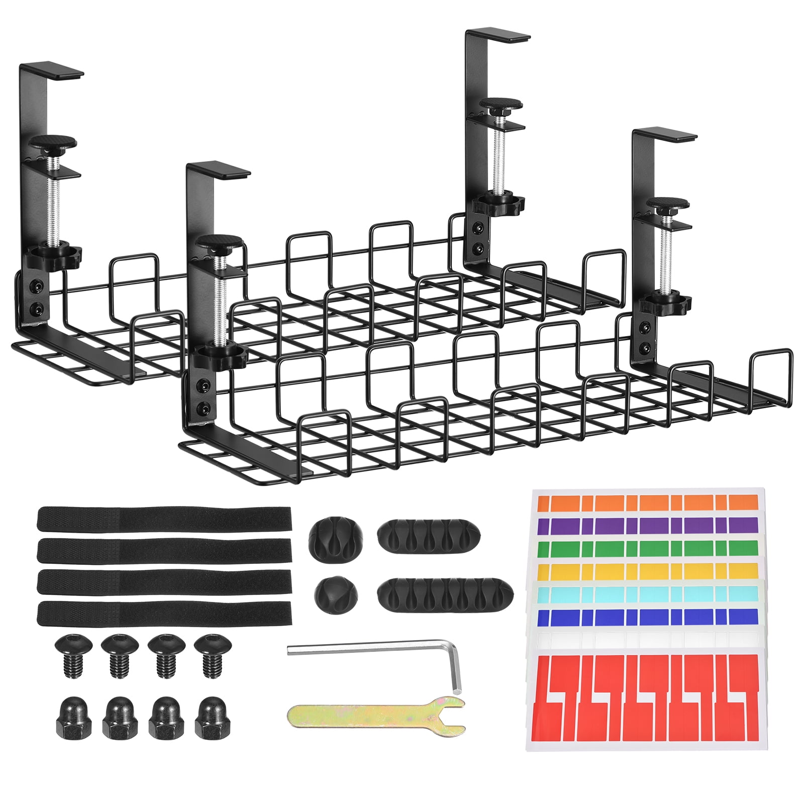 Cable Management Tray, 2 Pack 15.75'' - Metal Under Desk Cable ...