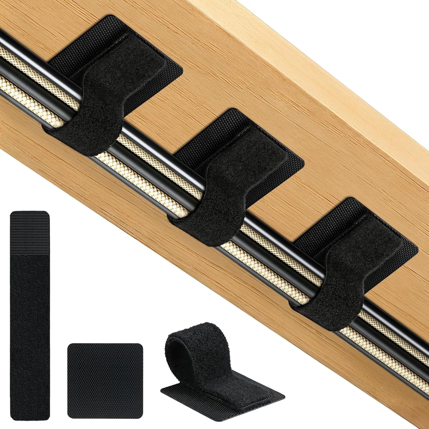 Cable Management Under Desk, Detachable Cable Straps Heavy Duty Hook ...