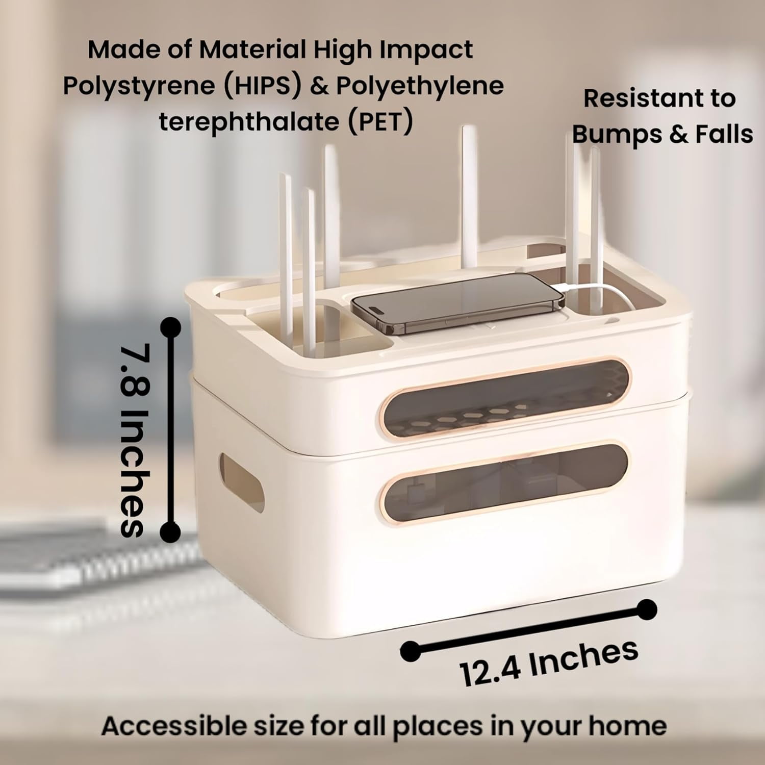 Cable Management + Wi-Fi Router Box 2 in 1 | WiFi Router Storage Box ...