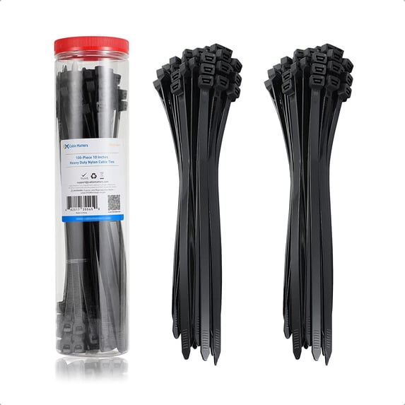 Cable Matters 100-Pack 120 lbs Tensile Strength 10-Inch Heavy Duty Zip ...