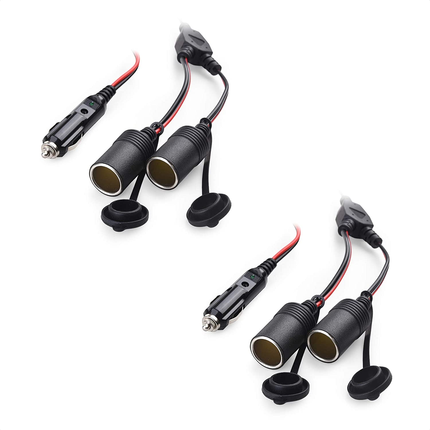 Cable Matters 2-Pack 12V Car Power Splitter (12V Splitter) with 15A ...