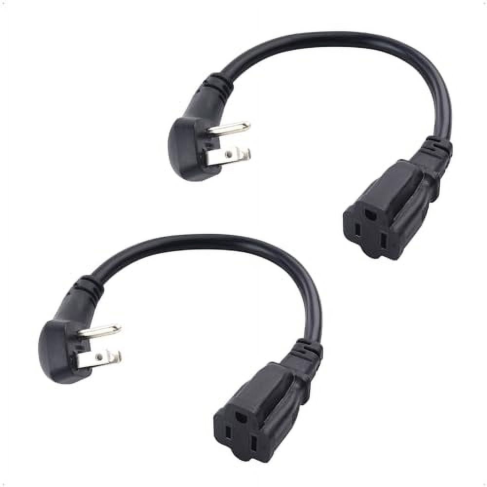 Cable Matters 2-Pack 14AWG 15A Heavy Duty Short Power Extension Cord 1 ...