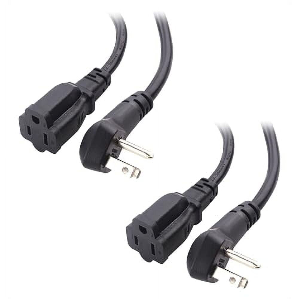 Cable Matters 2-Pack 14AWG 15A Heavy Duty Short Power Extension Cord 3 ...