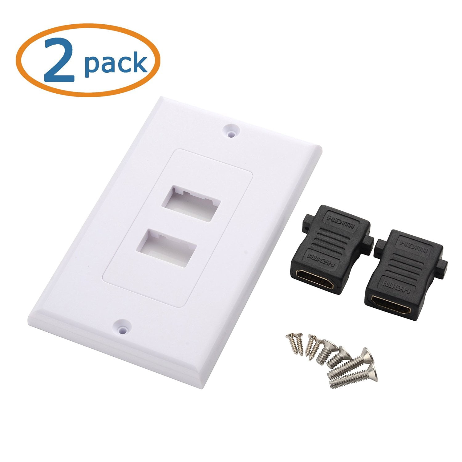 Cable Matters 2-Pack, 2-Port HDMI Wall Plate - Walmart.com