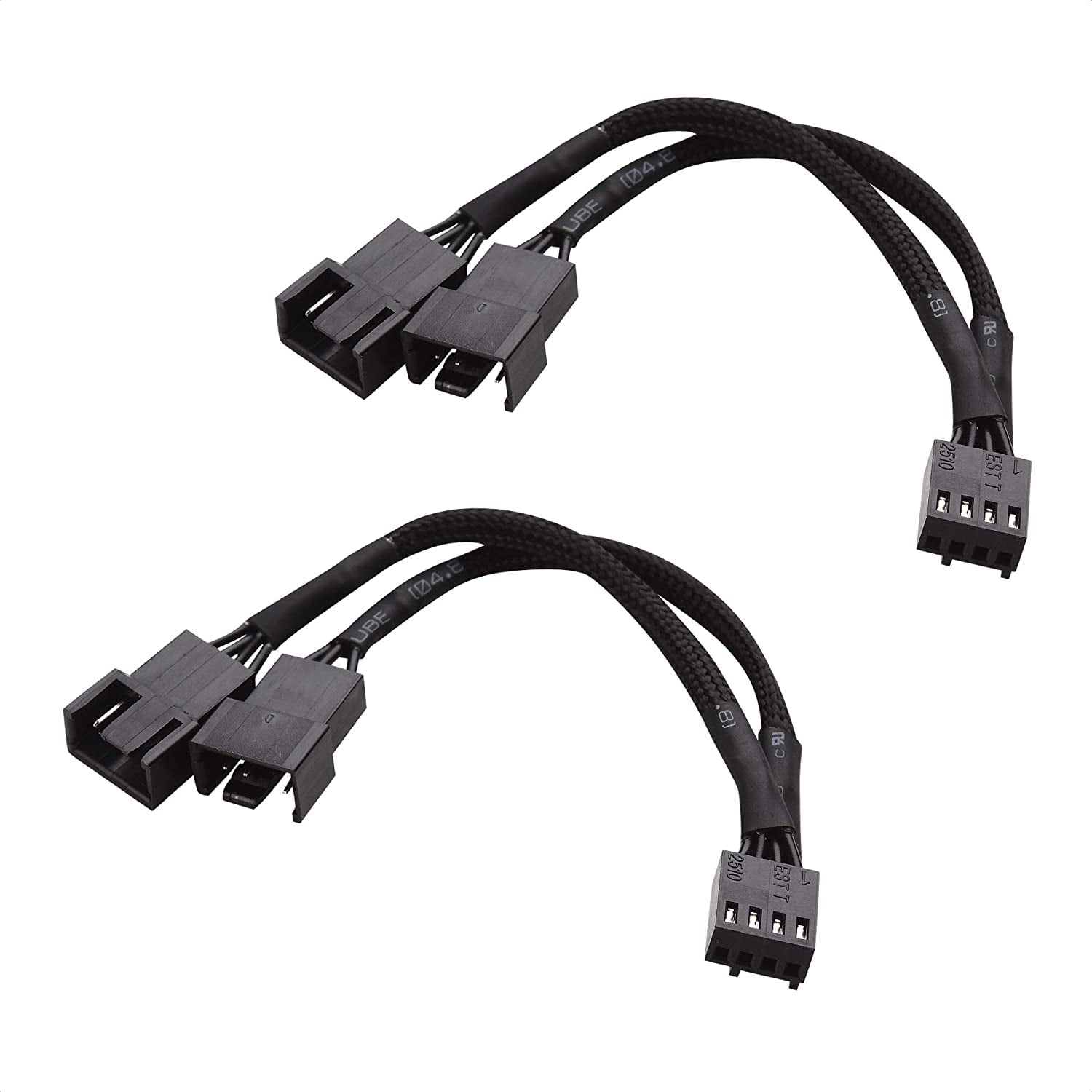 Cable Matters 2-Pack 2 Way 4 Pin PWM Fan Splitter Cable - 4 Inches ...