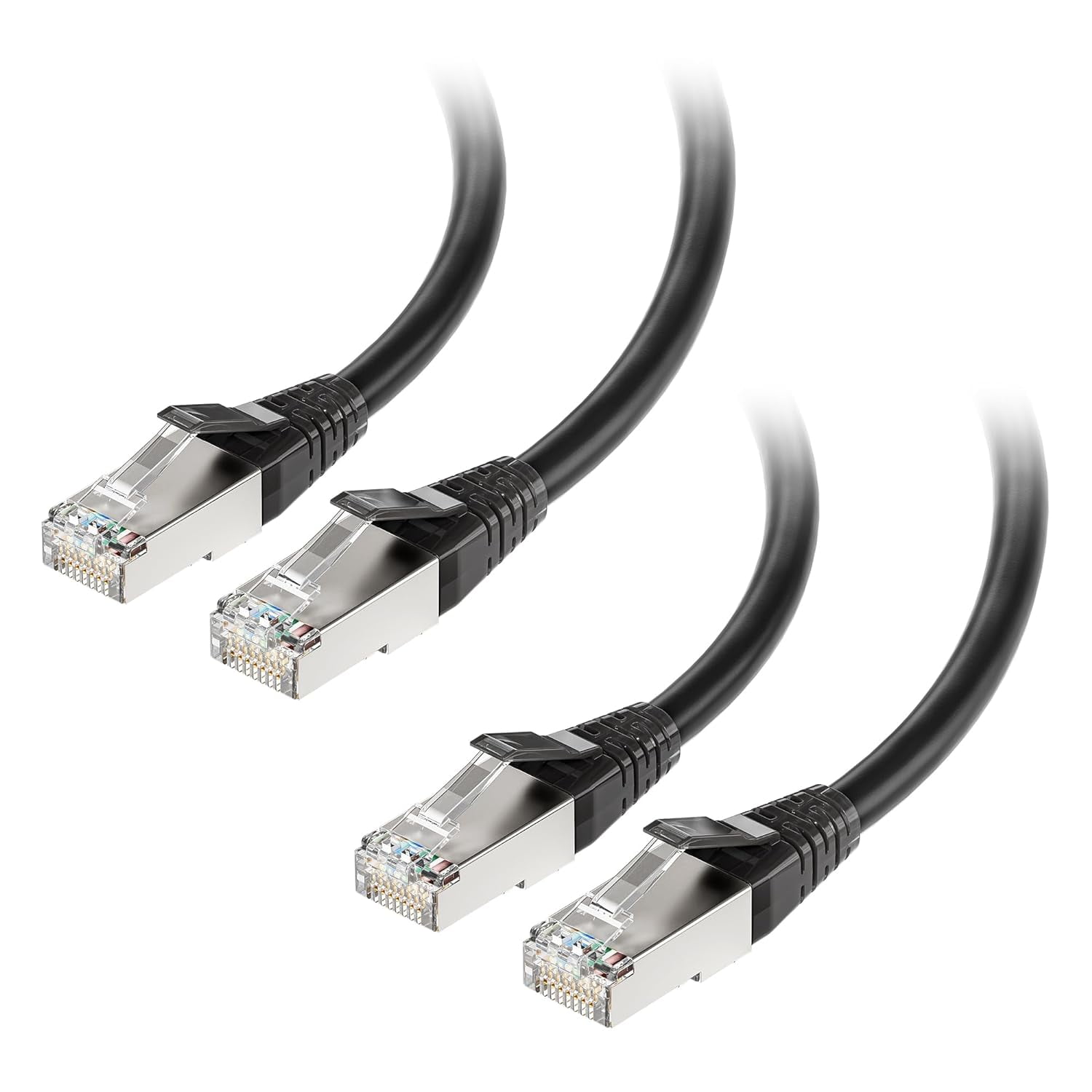 Cable Matters 2-Pack, 40Gbps Shielded Short Cat 8 Ethernet Cable 3ft in ...