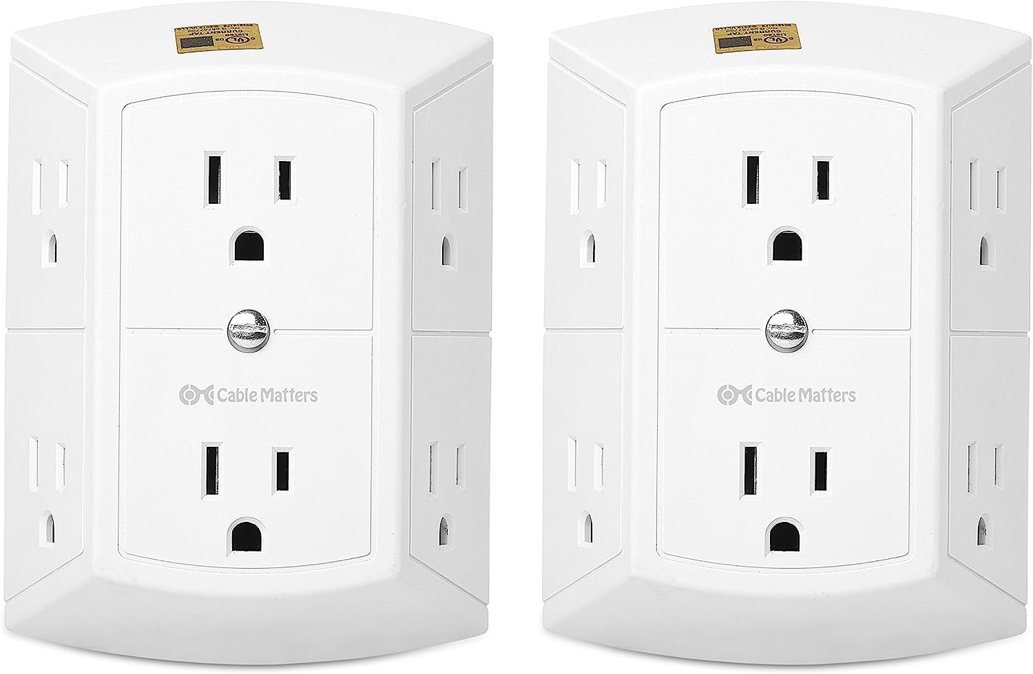 Cable Matters (2-Pack) 6-Outlet Grounded Three Sided Wall Tap - Walmart.com
