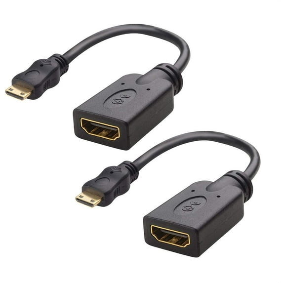 Cable Matters Mini HDMI to HDMI Adapter 6 Inches 2 Pack Support 4K UHD ...