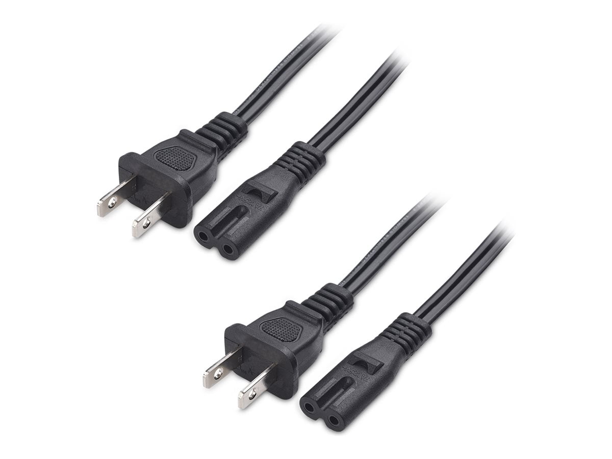Cable Matters 2-Pack Non-Polarized 2 Slot Power Cord (2 Slot Power ...