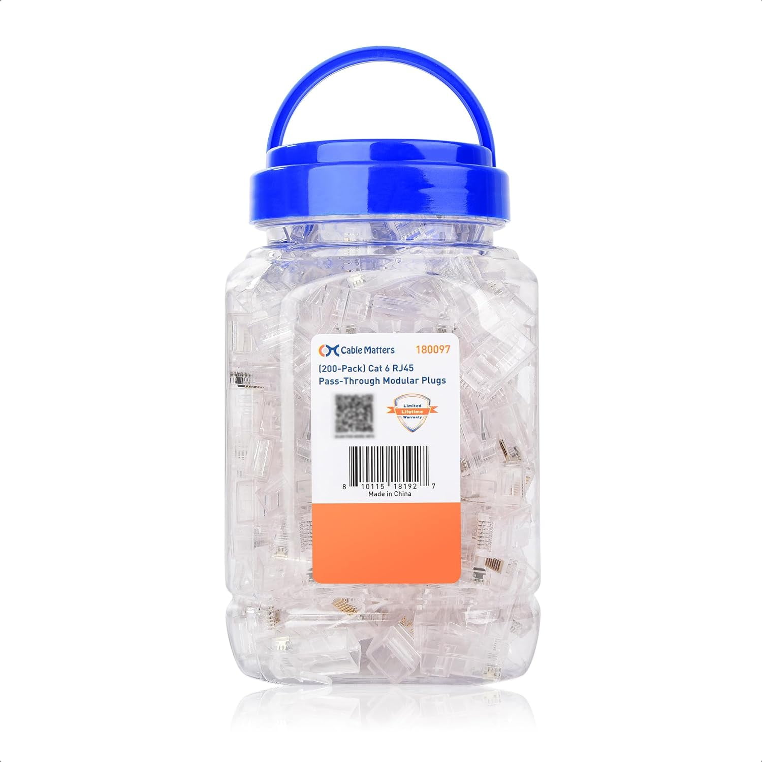 Cable Matters 200-Pack Cat 6 Pass Through RJ45 Connectors (Cat 6 Ends ...