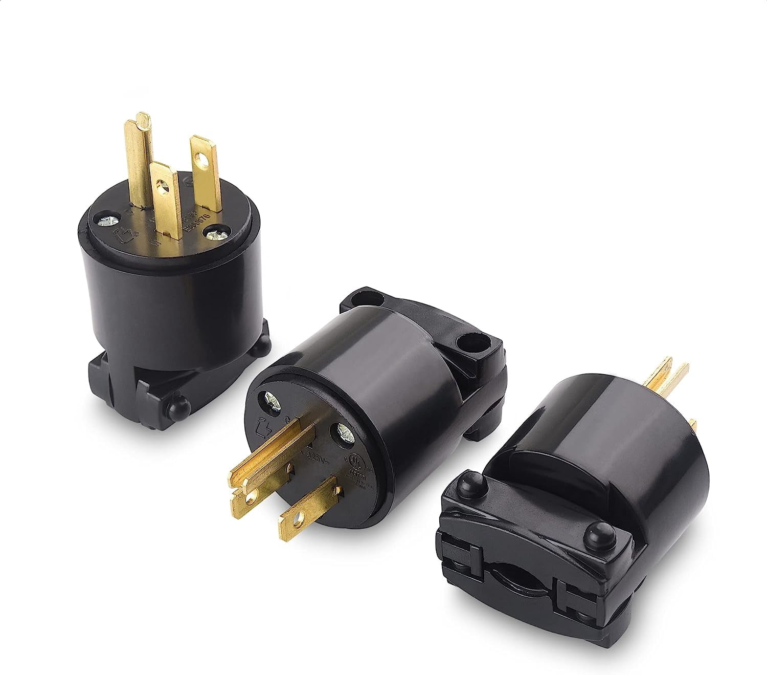 Cable Matters 3-Pack 15A 125V 3 Prong Replacement Plug, UL Listed (2 ...