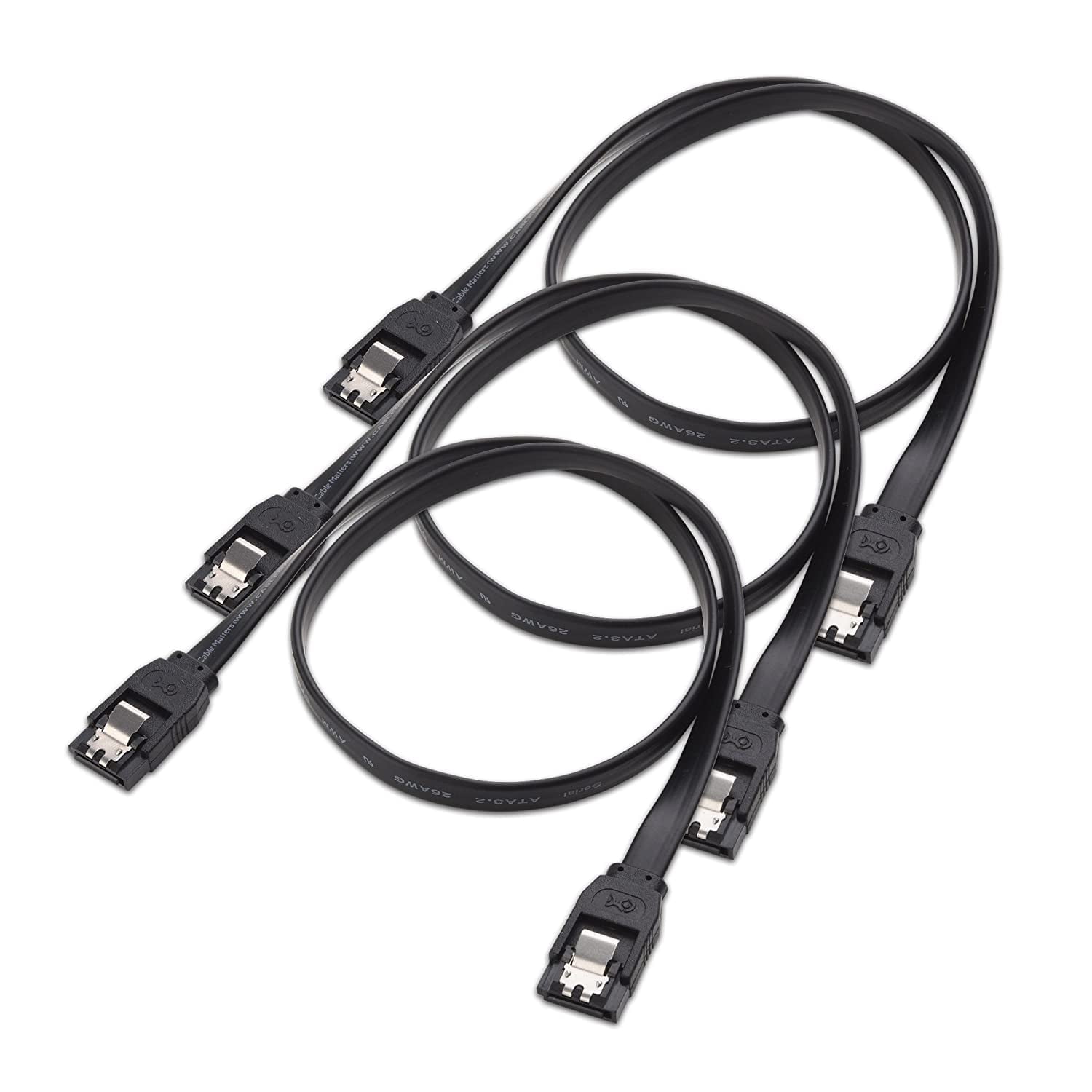 Cable Matters SATA III 6.0 Gbps 3-Pack 18 Inch Straight SATA Cables ...