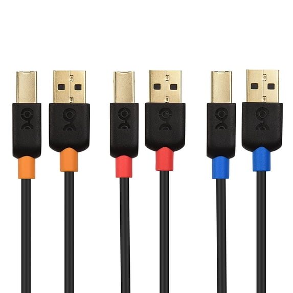 Cable Matters 3-Pack USB 2.0 A to B USB Printer Cable - 6 Feet ...