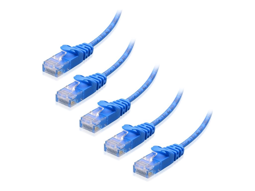 Cable Matters 5-Pack Snagless Cat 6 / Cat6 Ultra Thin Ethernet Cable ...