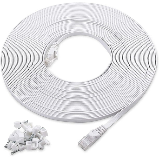 Cable Matters Cat6 Snagless Long Flat Ethernet Cable 50 ft in White ...