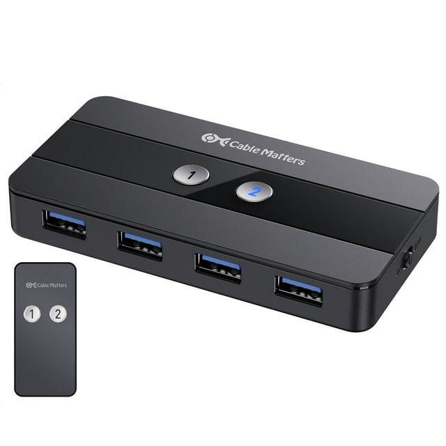Cable Matters Dual 4K 60Hz USB C KVM Switch for 2 Computers 2 Monitors ...
