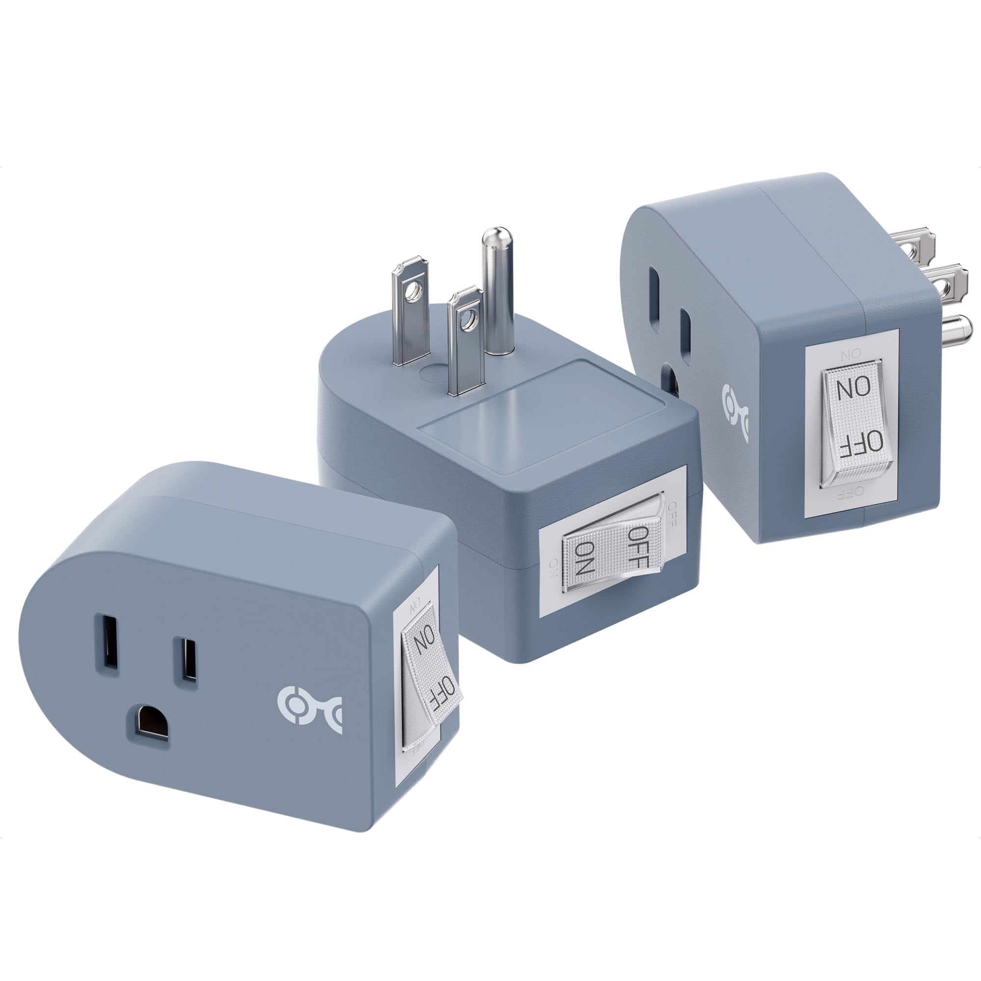 Cable Matters [ETL Listed] 3 Pack Grounded Outlet with ON Off Switch ...