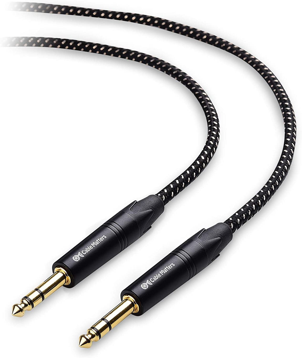 Cable Matters Premium Braided Balanced 1/4 Inch TRS Cable 10 ft (1/4 to ...