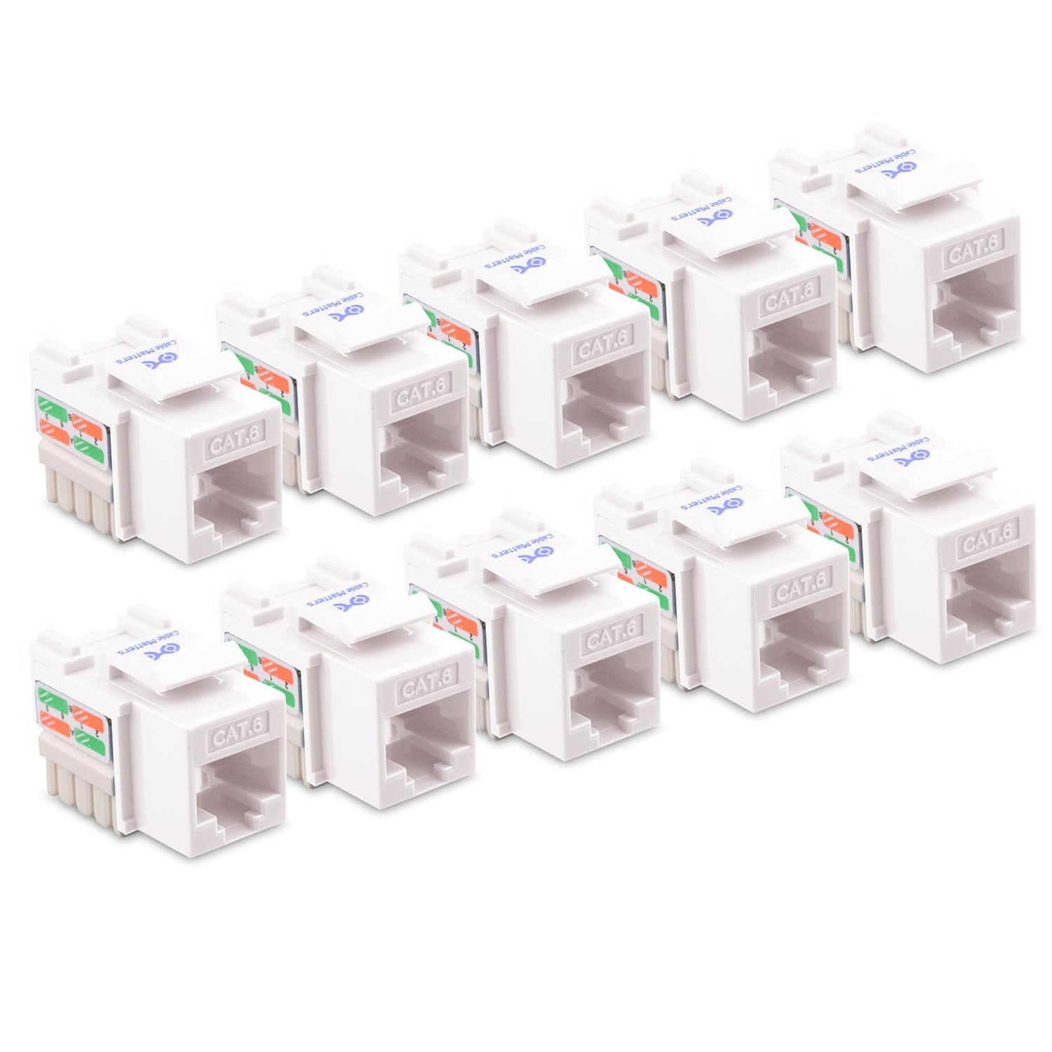 Cable Matters UL Listed 10-Pack RJ45 Keystone Jack, Cat6 Keystone Jacks in White - Walmart.com
