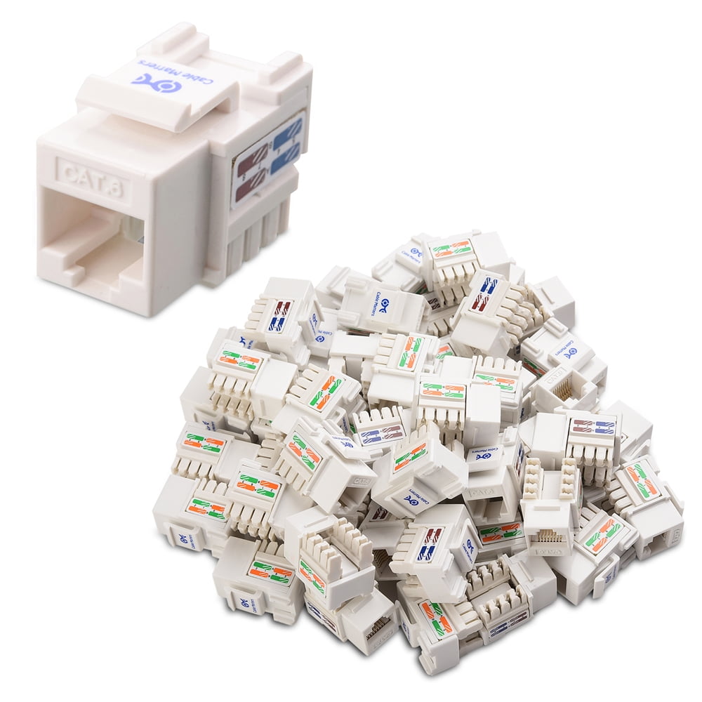 Cable Matters UL Listed 50-Pack RJ45 Keystone Jack in White with ...