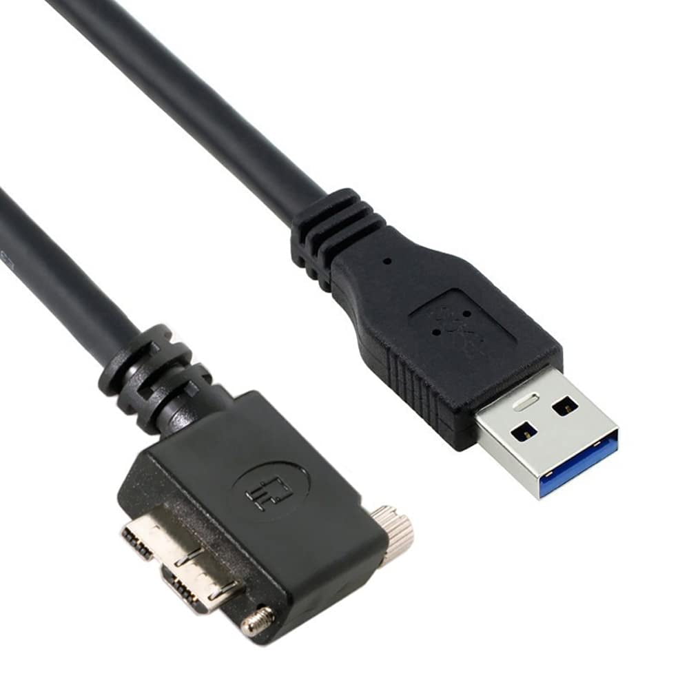 Cable Micro USB3.0 Single Screw Locking to USB3.0 Data 5Gbps Power Cable 90 Degree Right Angled ...