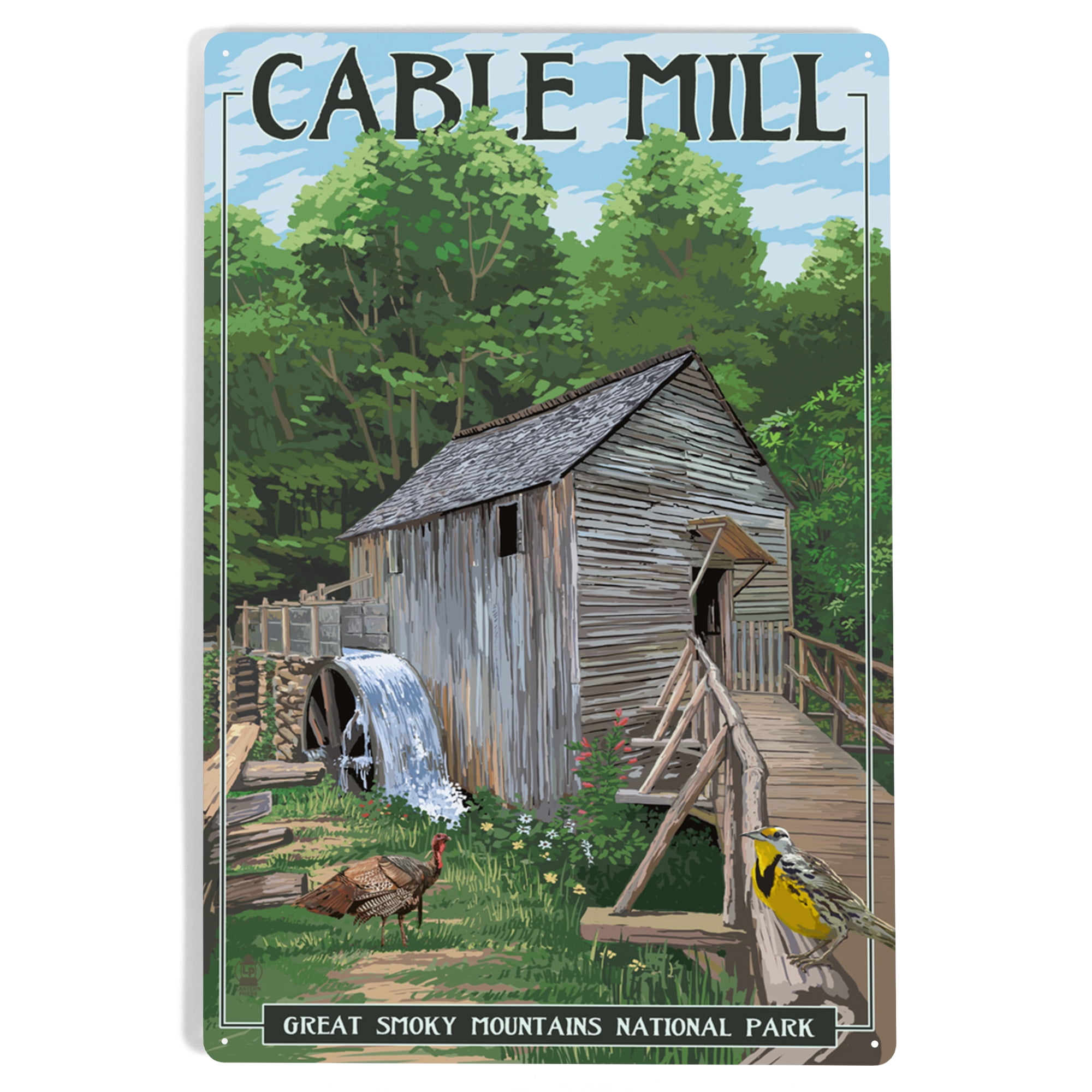 Cable Mill, Great Smoky Mountains National Park, TN (12x18 Aluminum Art, Indoor Outdoor Metal ...