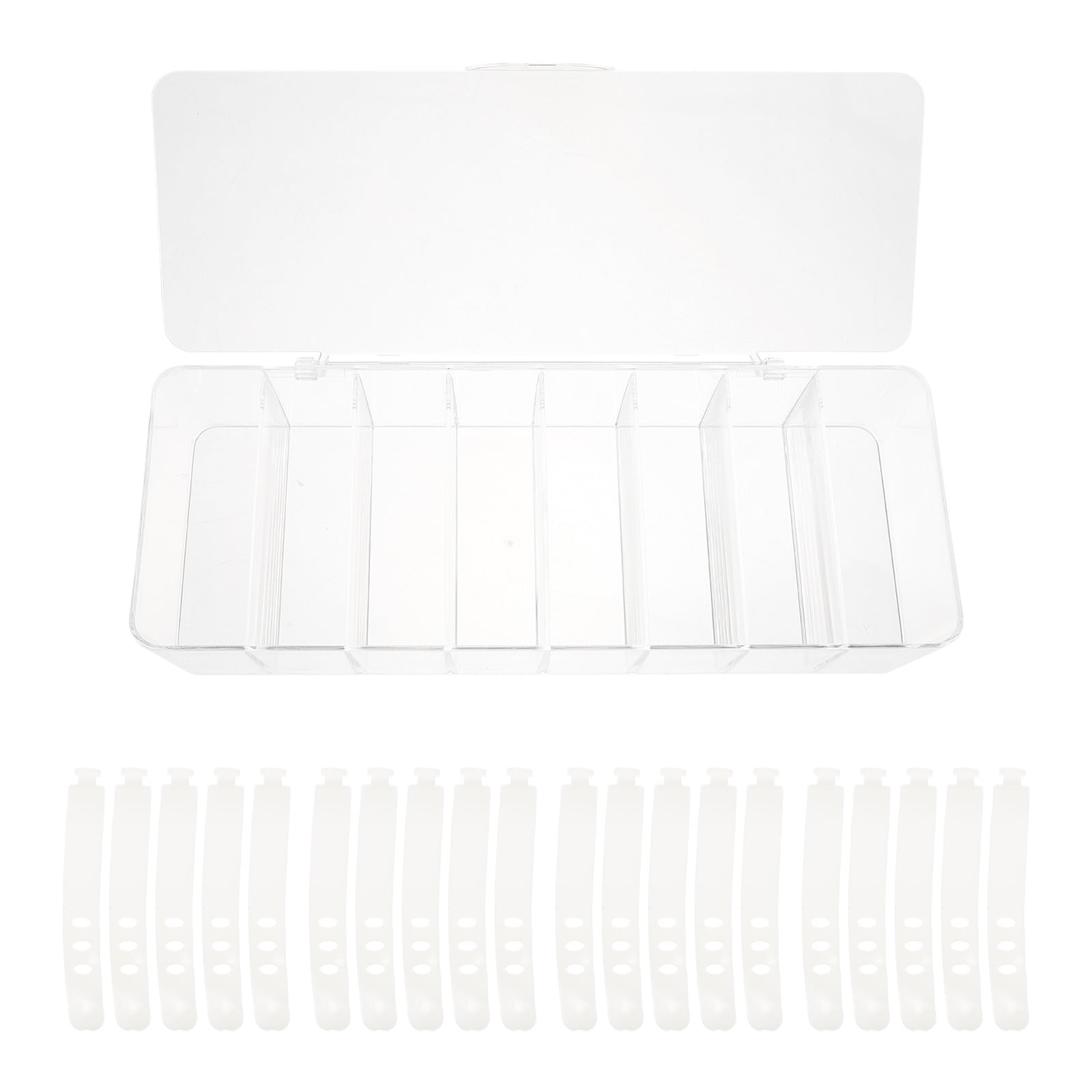 Cable Organizer Box Wire Bin 8 Compartments Cable Management Box with ...