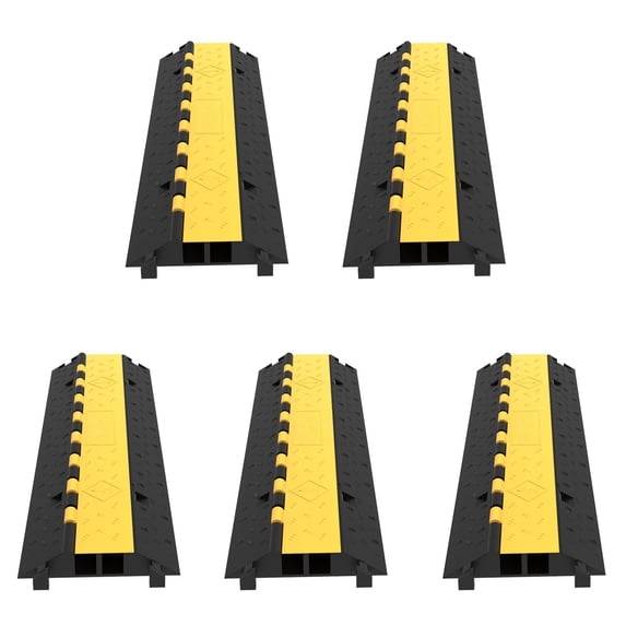 Cable Protector Ramp 2 Channel, 5 Pack - 66,000 lbs Capacity Heavy Duty ...