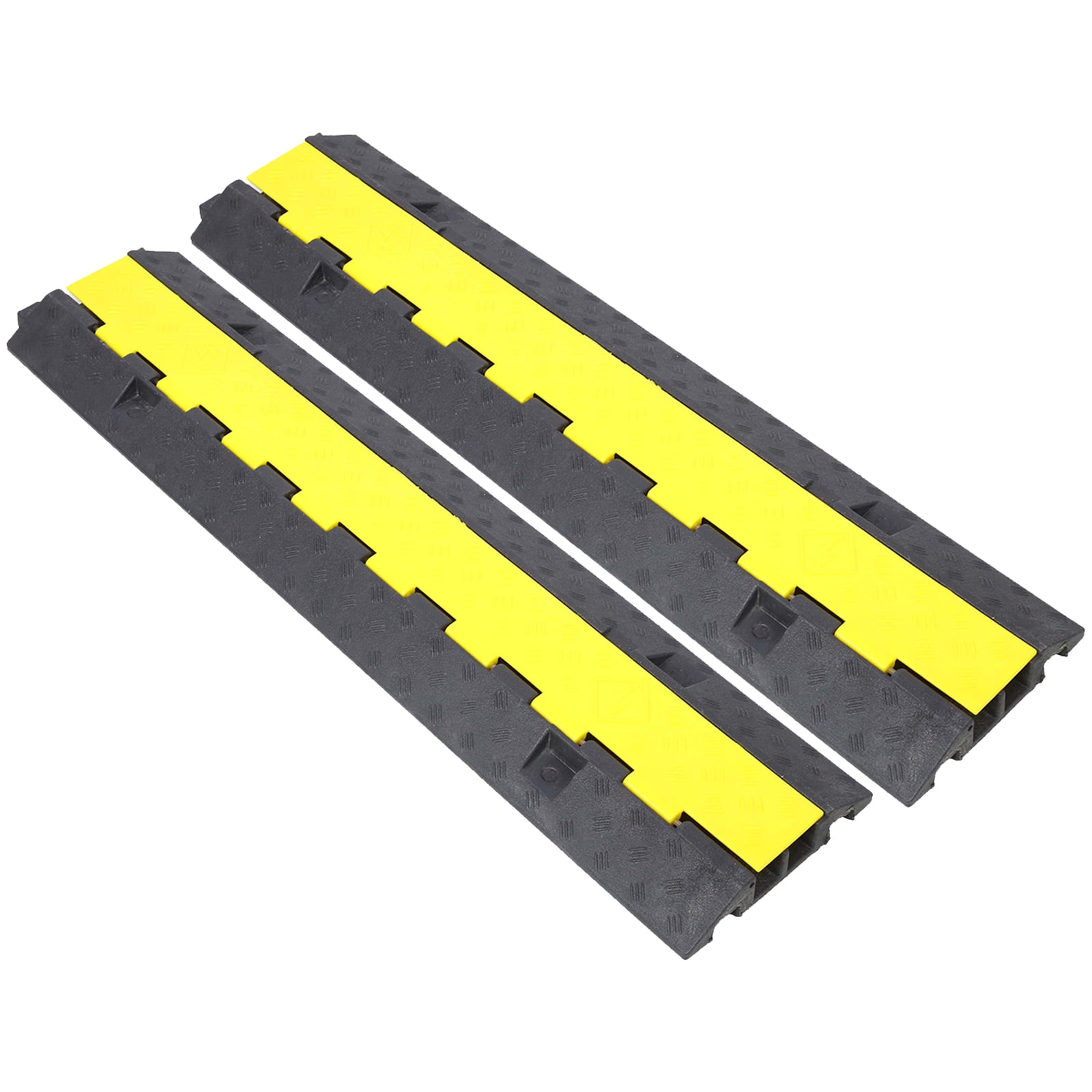 Cable Protector Ramp, 2 Channels Speed Bump Hump, Rubber Modular Speed ...
