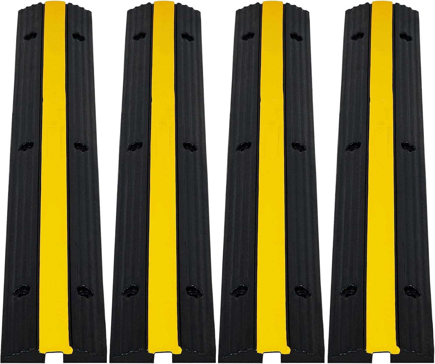 Cable Protector Ramp, 4 Pack of 1-Channel Rubber Hose Ramp, Heavy Duty ...