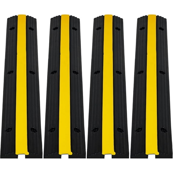 Cable Protector Ramp, 4 Pack of 1-Channel Rubber Hose Ramp, Heavy Duty ...