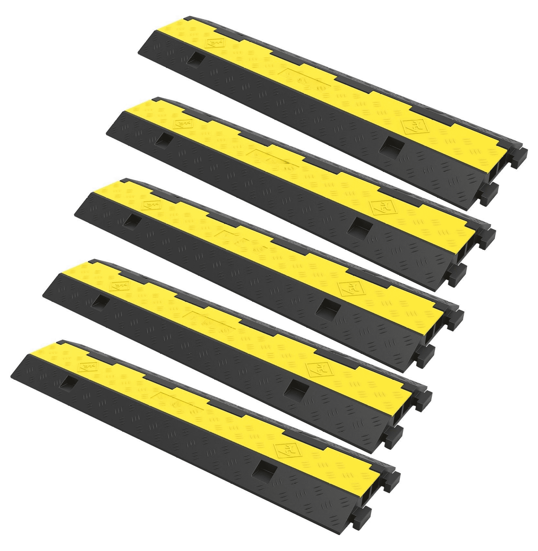 Cable Protector Ramp 5-Pack, 2 Channel Rubber Speed Bump - 11000 LBS ...