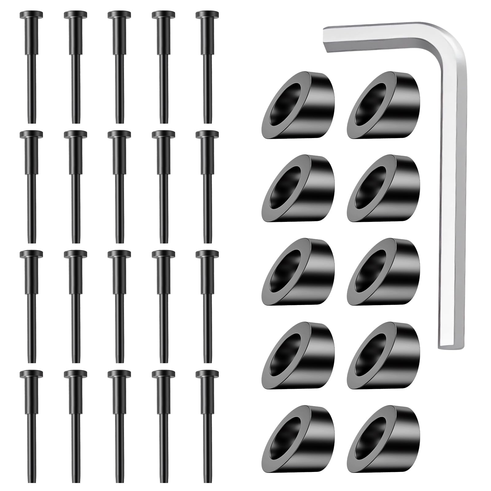 Cable Railing Kit, 20 PCS 1/8" Black Stainless Invisible Receiver and ...