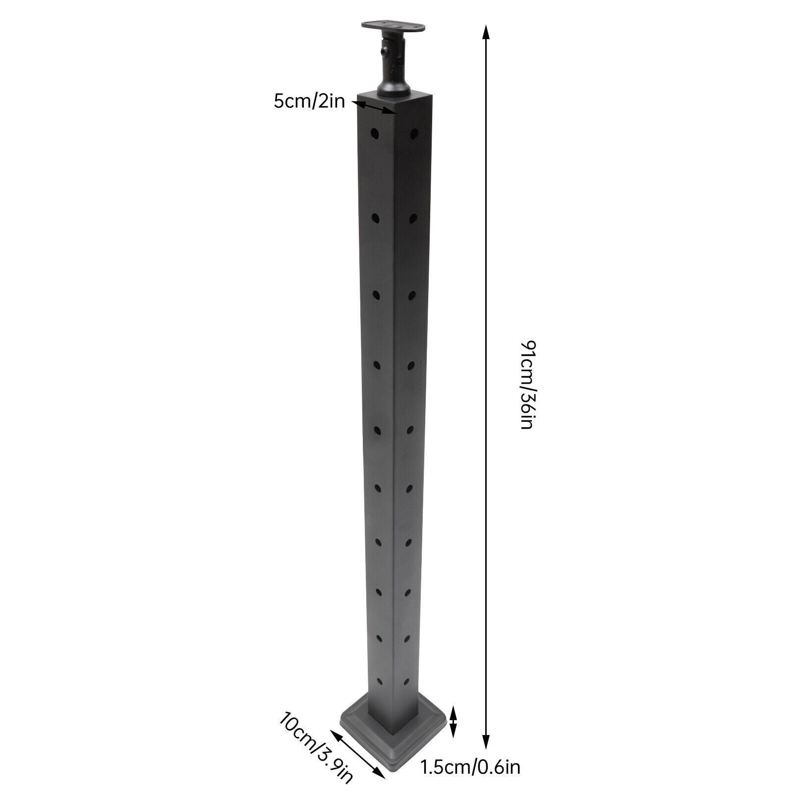 Cable Railing Post Deck Railing 36''x2''x2'' Black Post W/ Pre-Drilled ...