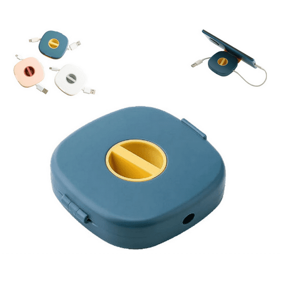 Cable Storage Box Portable Data Line Organizer with Rotatable Design ...