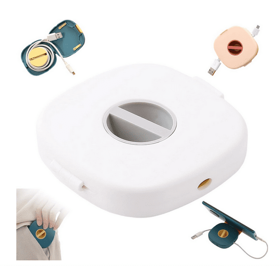 Cable Storage Box Portable Data Line Organizer with Rotatable Design ...